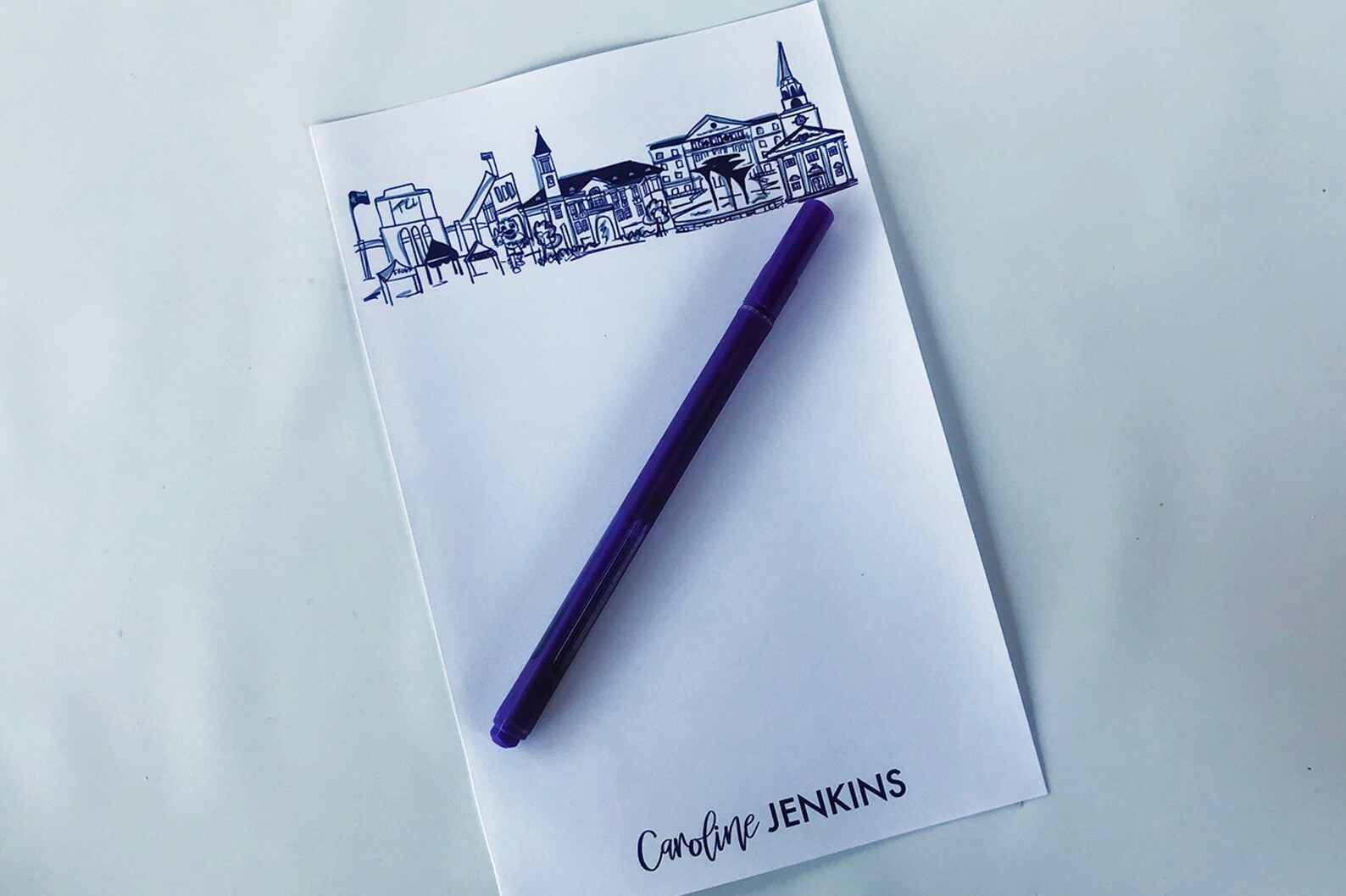 Personalized Notepad Set texas Christian University Campus - Etsy