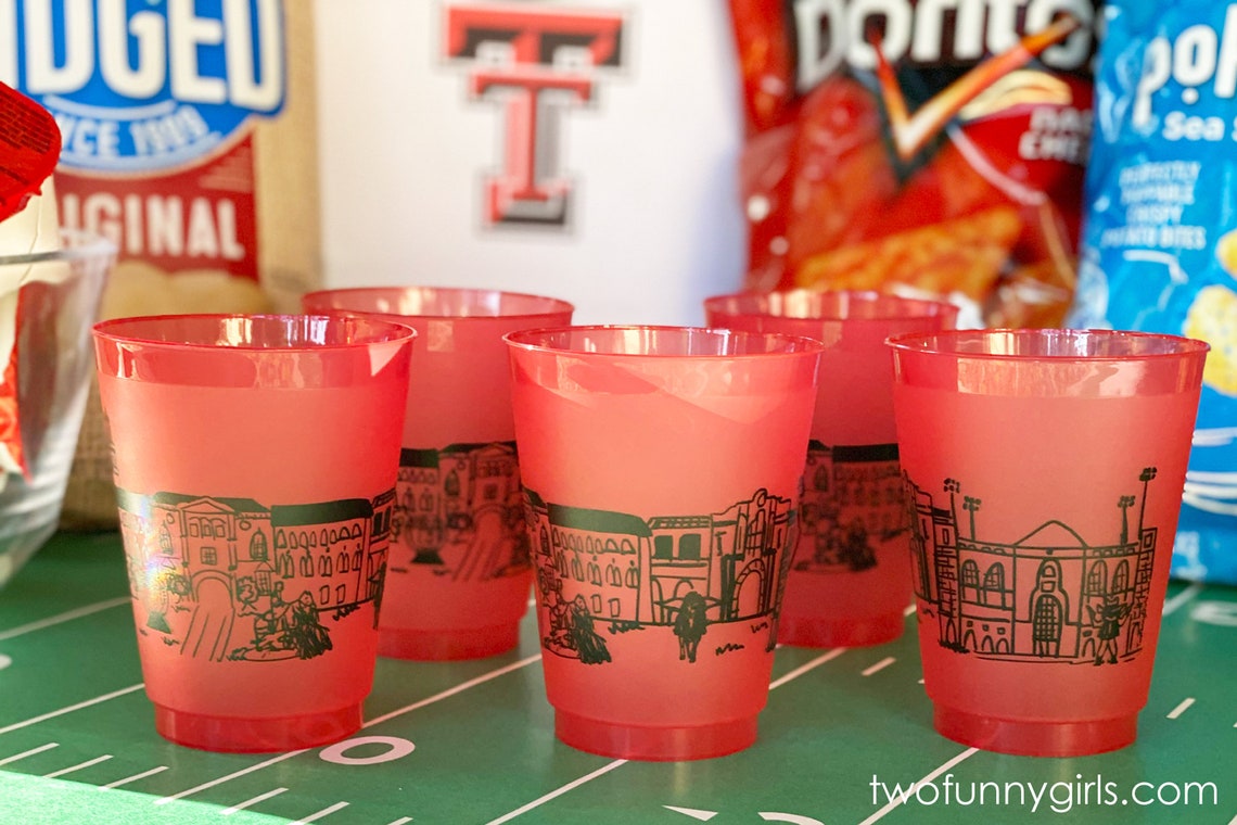 Texas Tech University Campus Landmarks Red Frosted Roadie Cup | Etsy