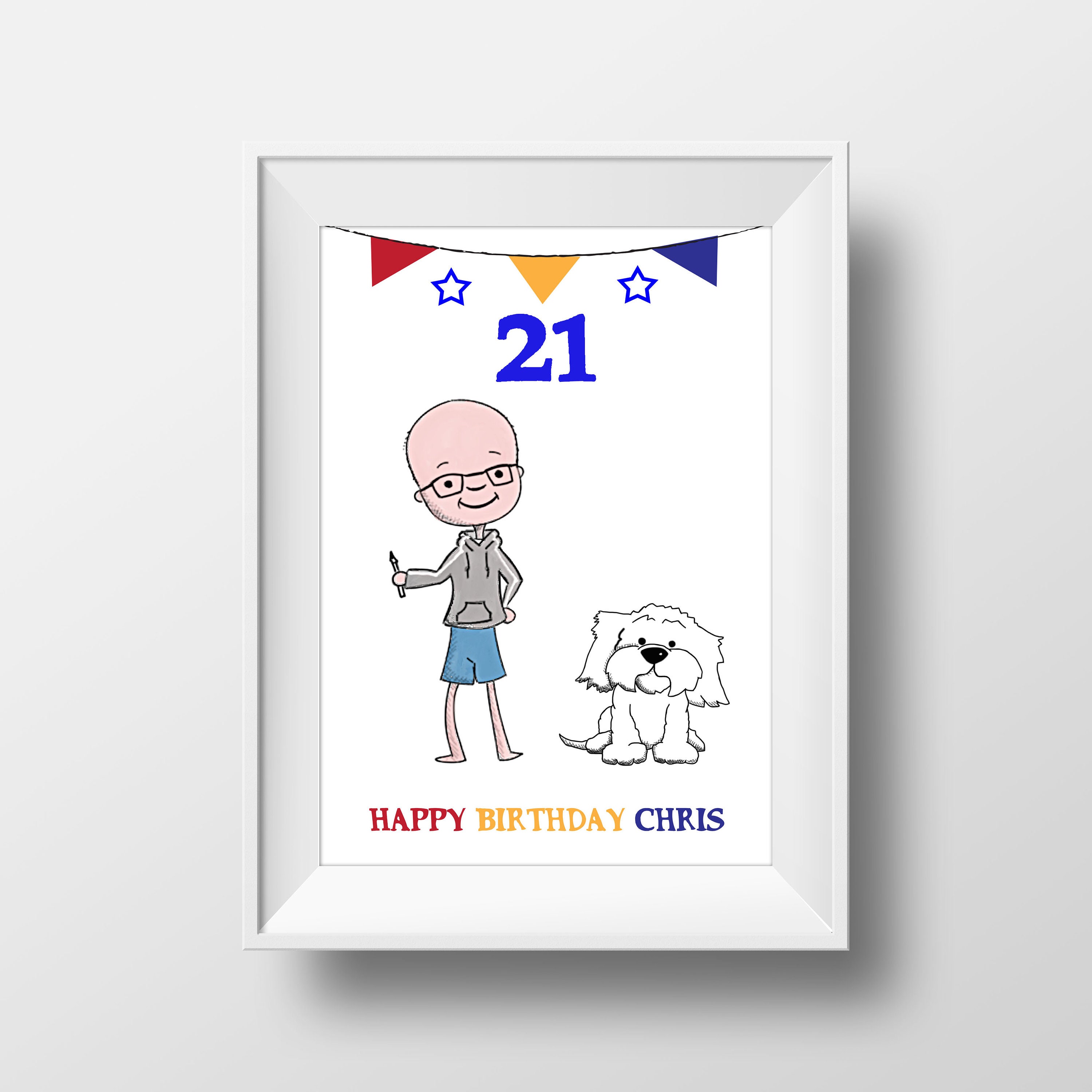 Custom Portrait 21st Birthday Print Cartoon Portrait Custom - Etsy