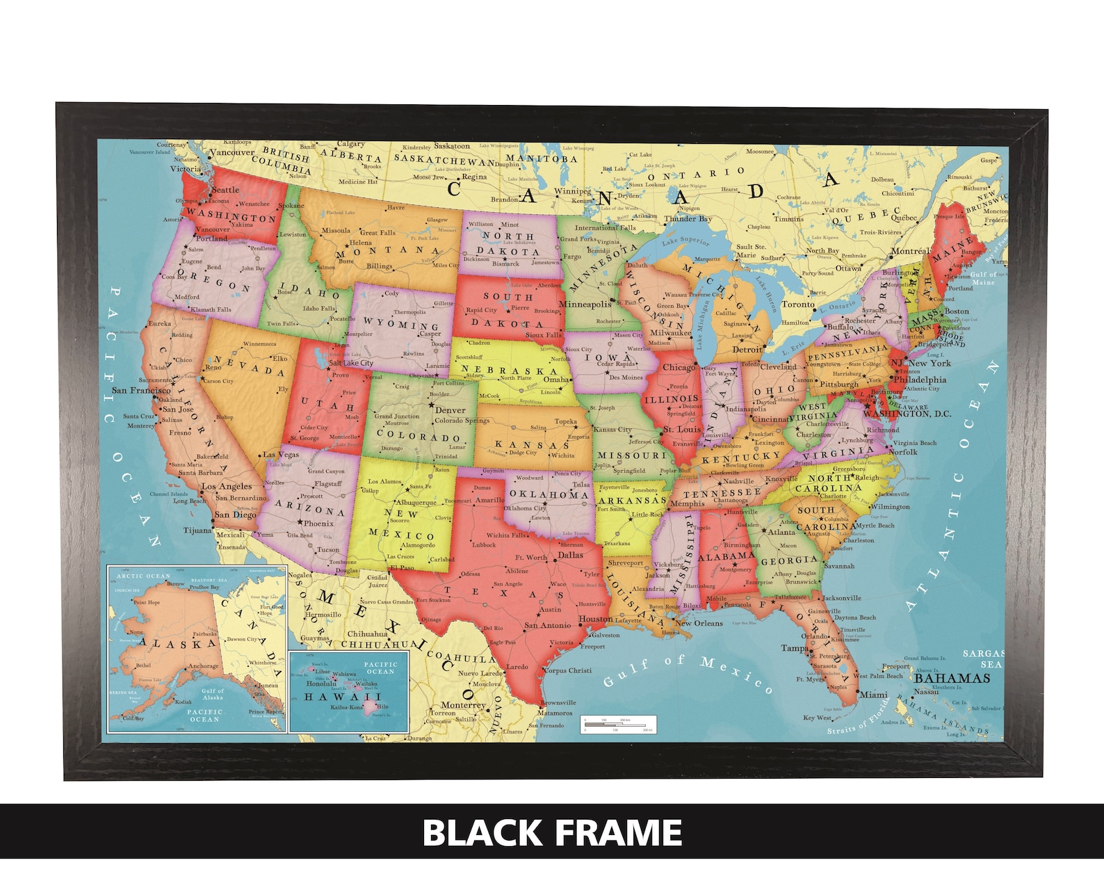 Pushpin USA Map | 36" X 24" or 24" X 18" | Vintage USA - Etsy