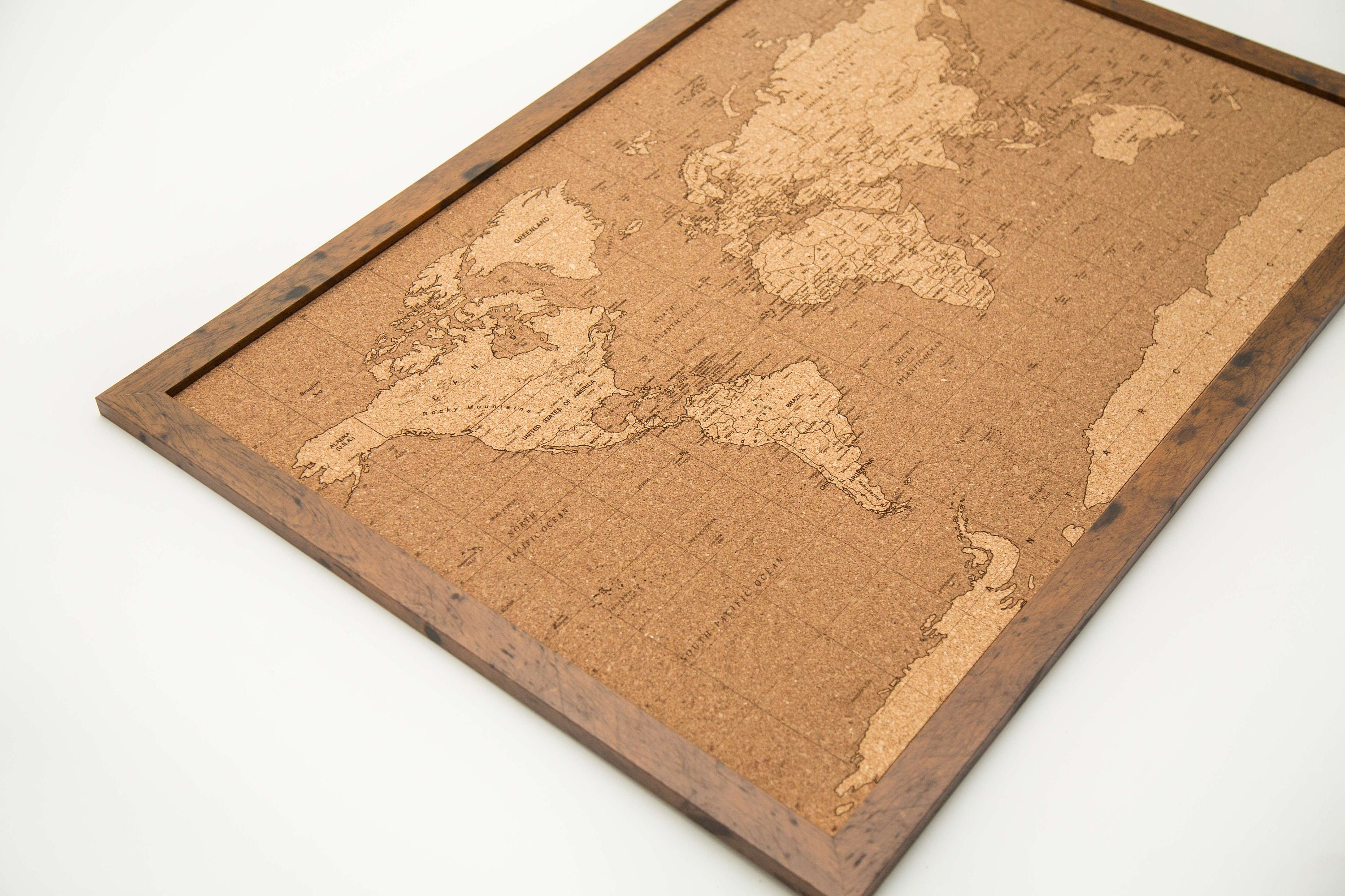 Pushpin World Map 36 X 24 or 24 X 18 Cork Version 2 Inverse - Etsy