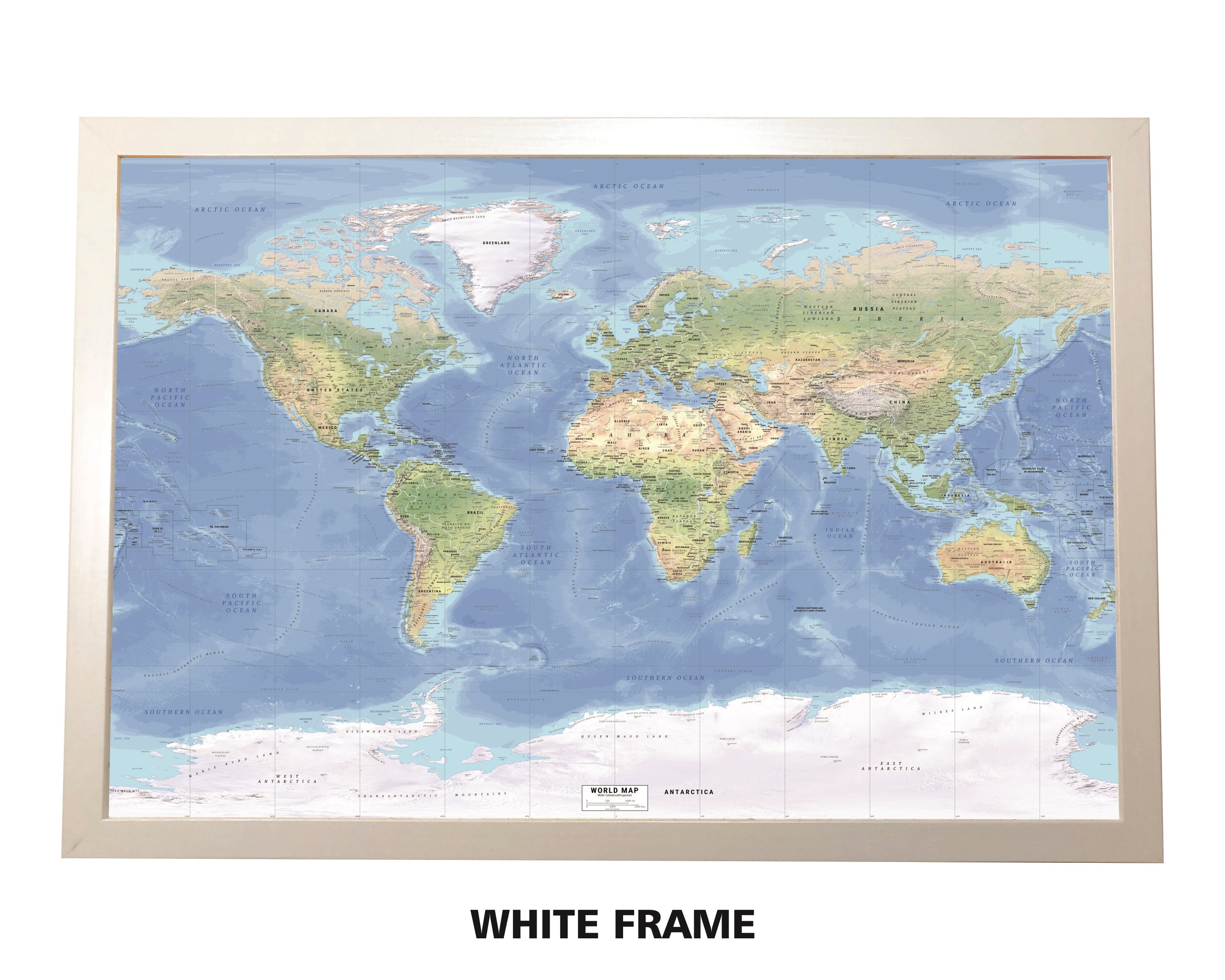 Framed Pushpin World Map 36 X 24 Highly | Etsy