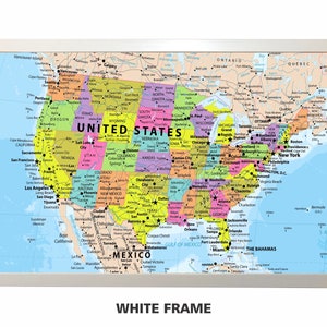Detailed Pushpin USA Map | 36" X 24" or 24" X 18" - Etsy