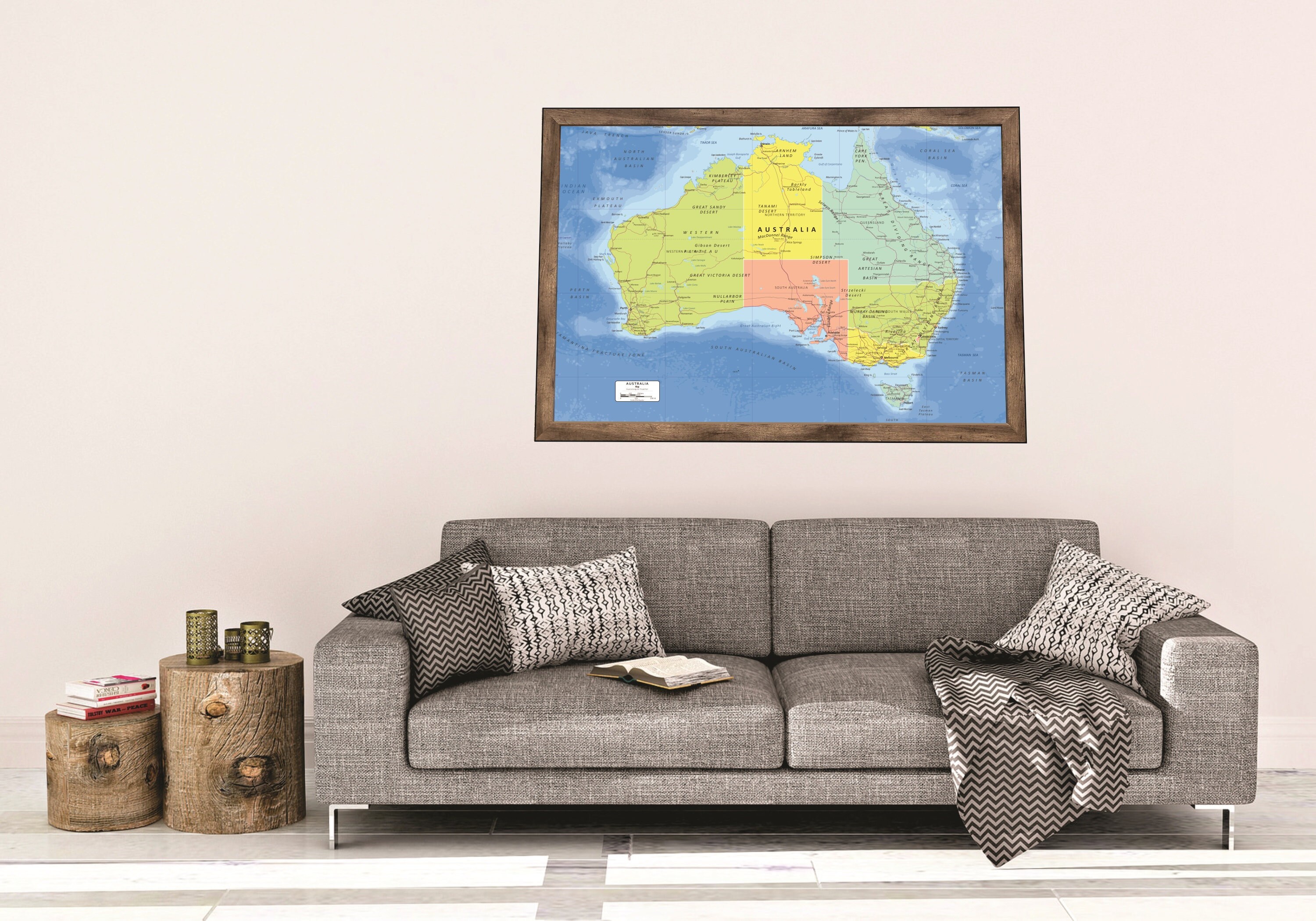 Pushpin Australia Map 36 X 24 or 24 X | Etsy