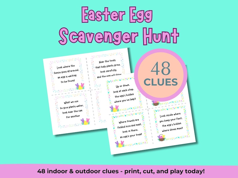 Outdoor Easter Scavenger Hunt for Kids, Egg Hunt, Spring Egg Hunt ...