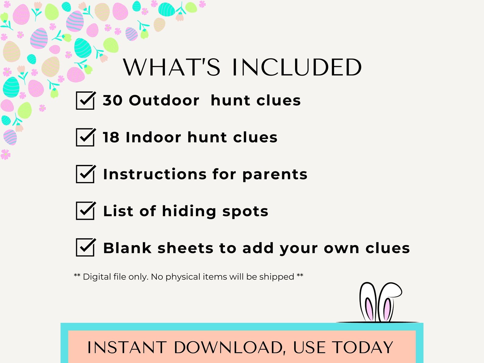 Outdoor Easter Scavenger Hunt for Kids, Egg Hunt, Spring Egg Hunt ...