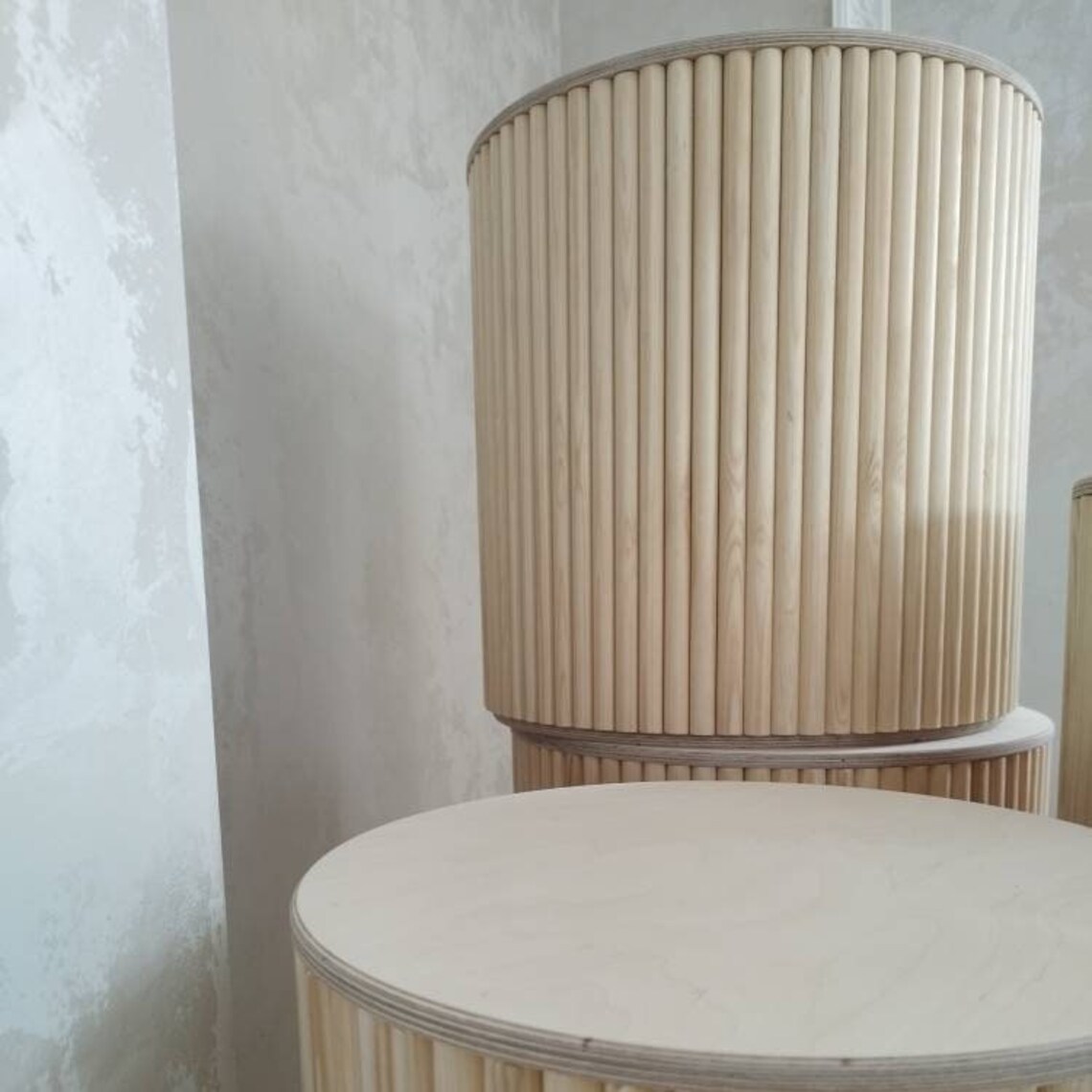 Handmade Round Wood Platform, Coffee Table, Standing Table, Raw ...