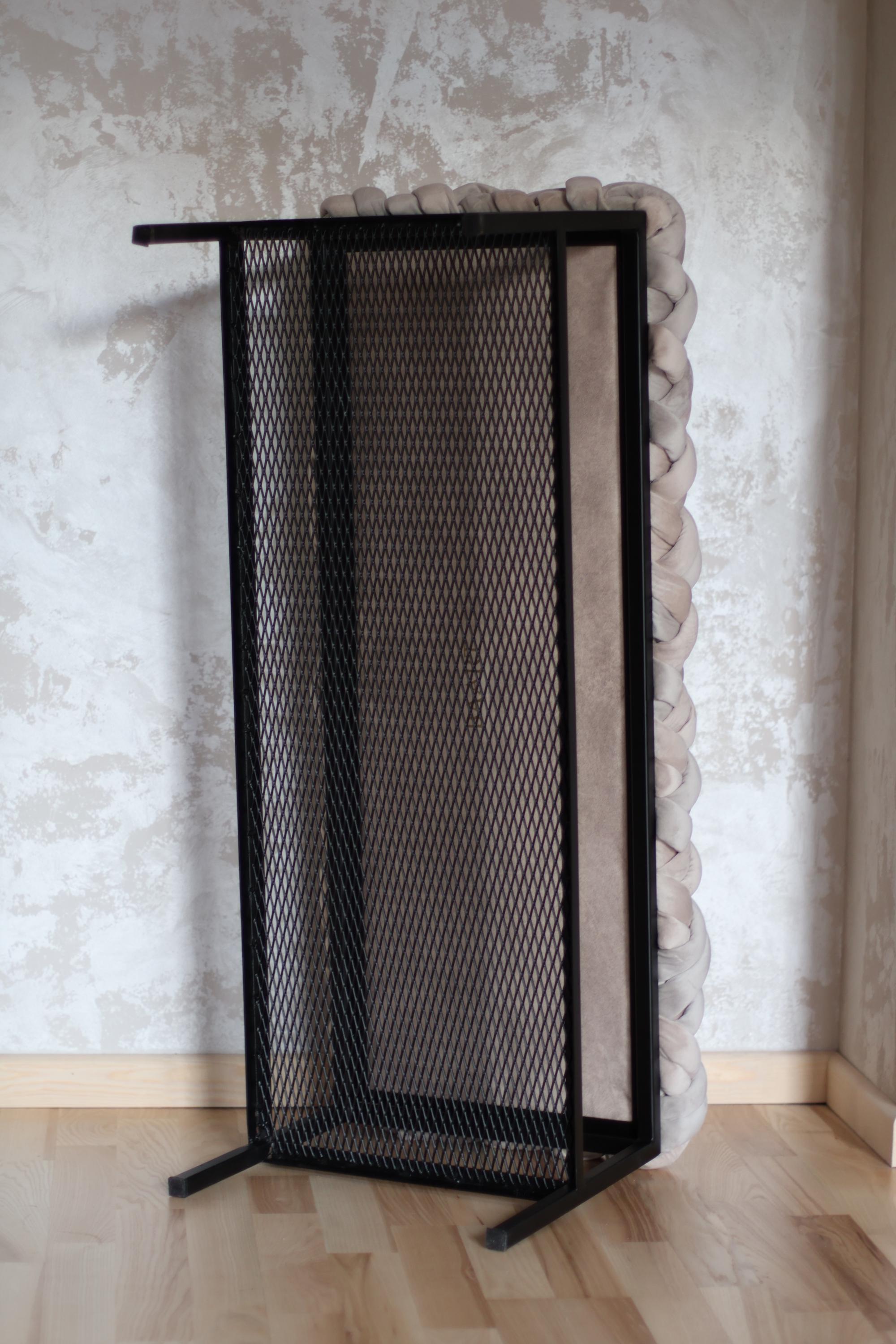 Metal Bench Base With Shoe Rack, Powder Coated Steel, Entryway ...