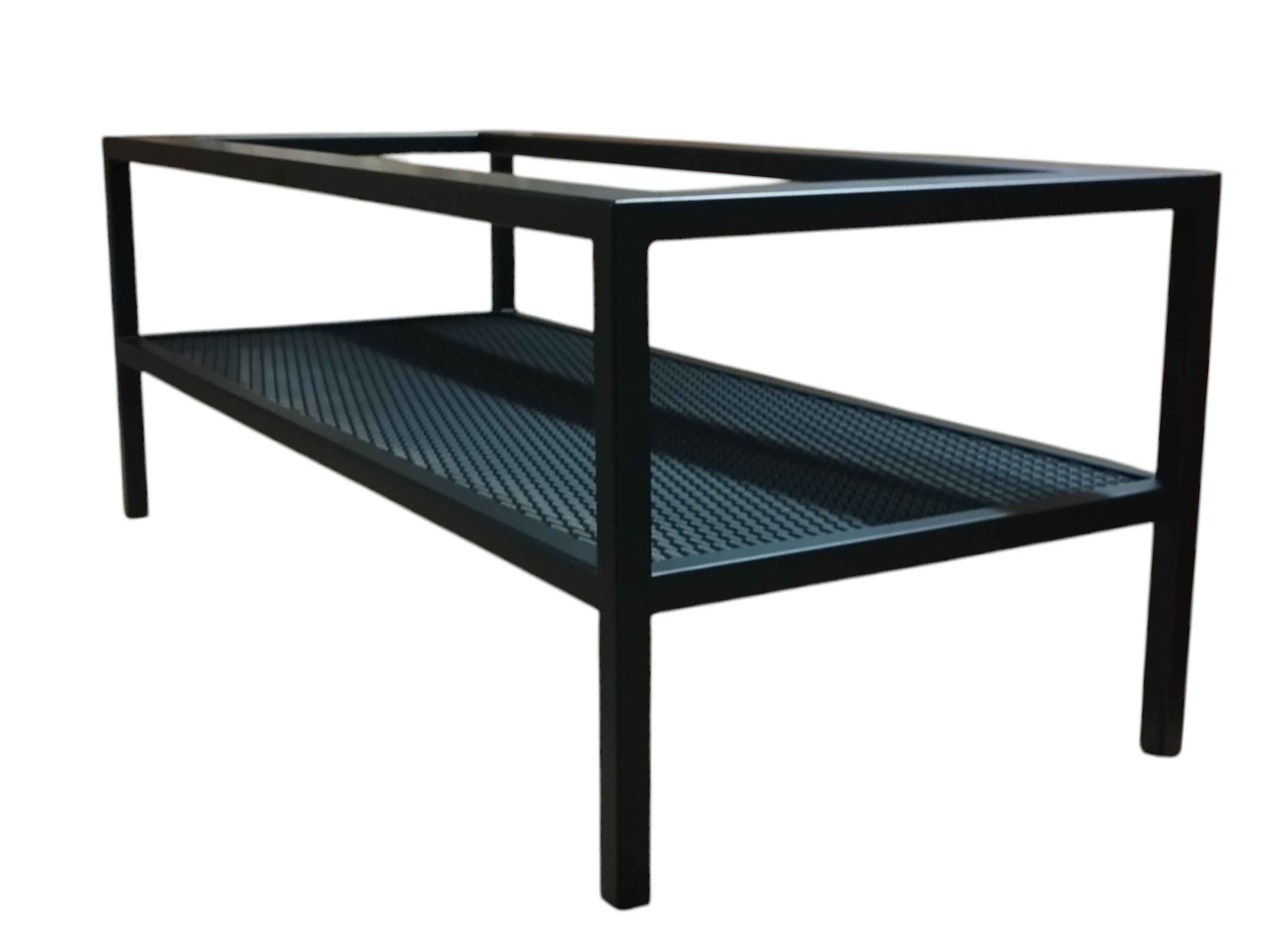 Metal Bench Base With Shoe Rack, Powder Coated Steel, Entryway ...