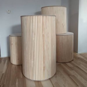 Handmade Round Wood Platform, Coffee Table, Standing Table, Raw ...