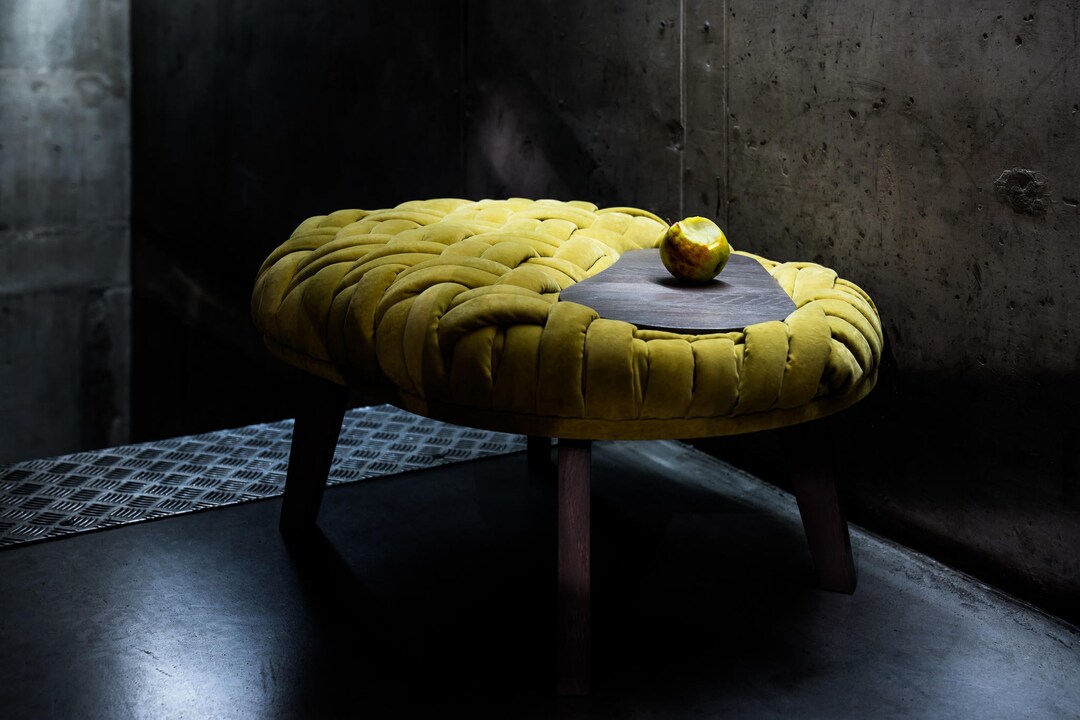 Woven Knot Upholstered Bench, Textile Cushion Seat - Etsy