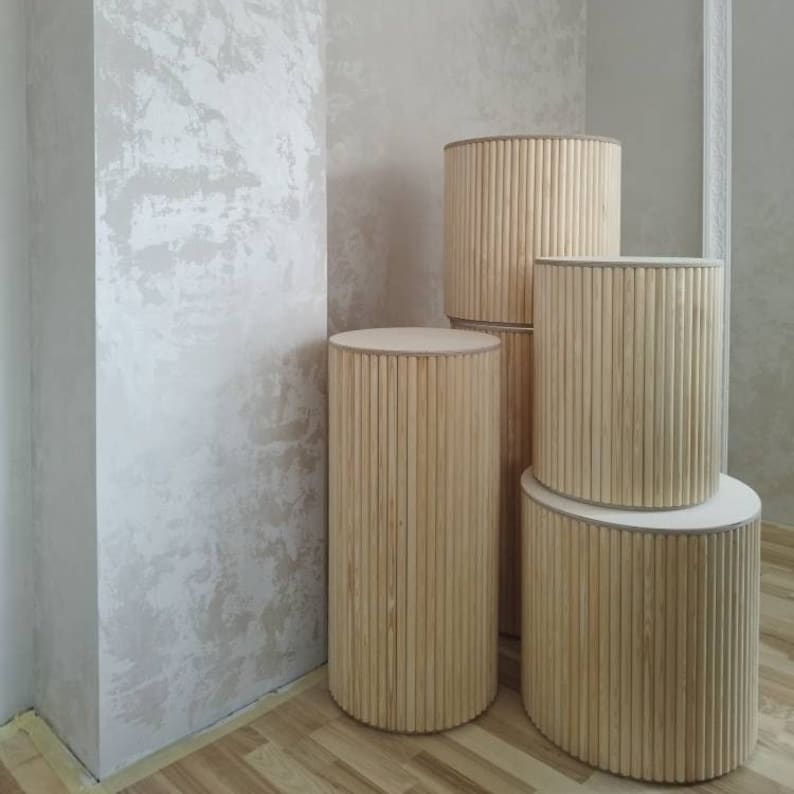 Handmade Round Wood Platform, Coffee Table, Standing Table, Raw ...