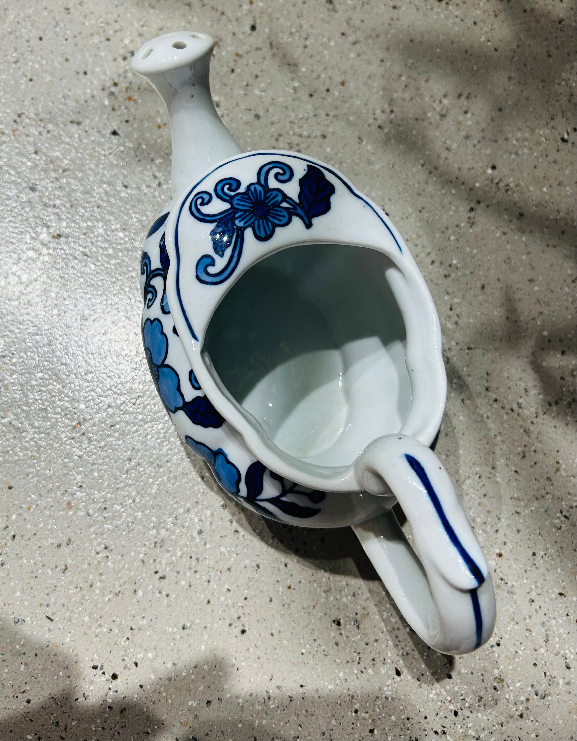 Blue and White Floral Pottery Watering Pot - Etsy