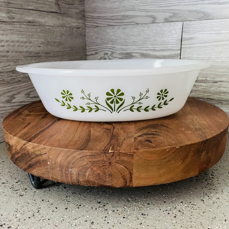 Glasbake Green Pattern - Etsy