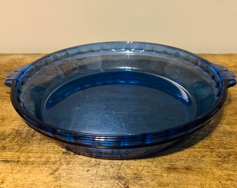 Vintage Pyrex Cobalt Blue 9.5'' Pie Plate Set of 2. Cobalt Blue Glass ...