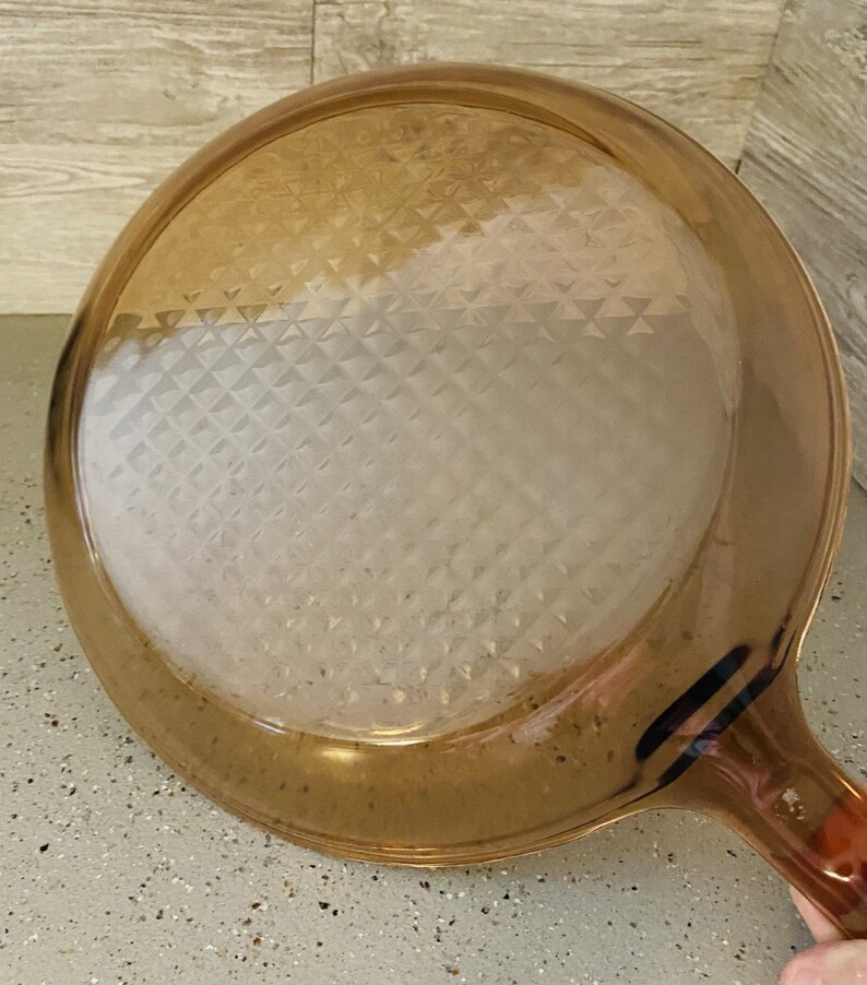 Vison Corningware Amber Glass 10" Waffle Bottom Frying Pan- 2 Available ...