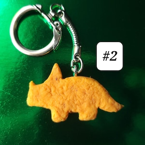 Dino Nugget Keychain Polymer Clay Food Chicken Nugget Dinosaur T-rex ...