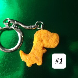 Dino Nugget Keychain Polymer Clay Food Chicken Nugget Dinosaur T-rex ...