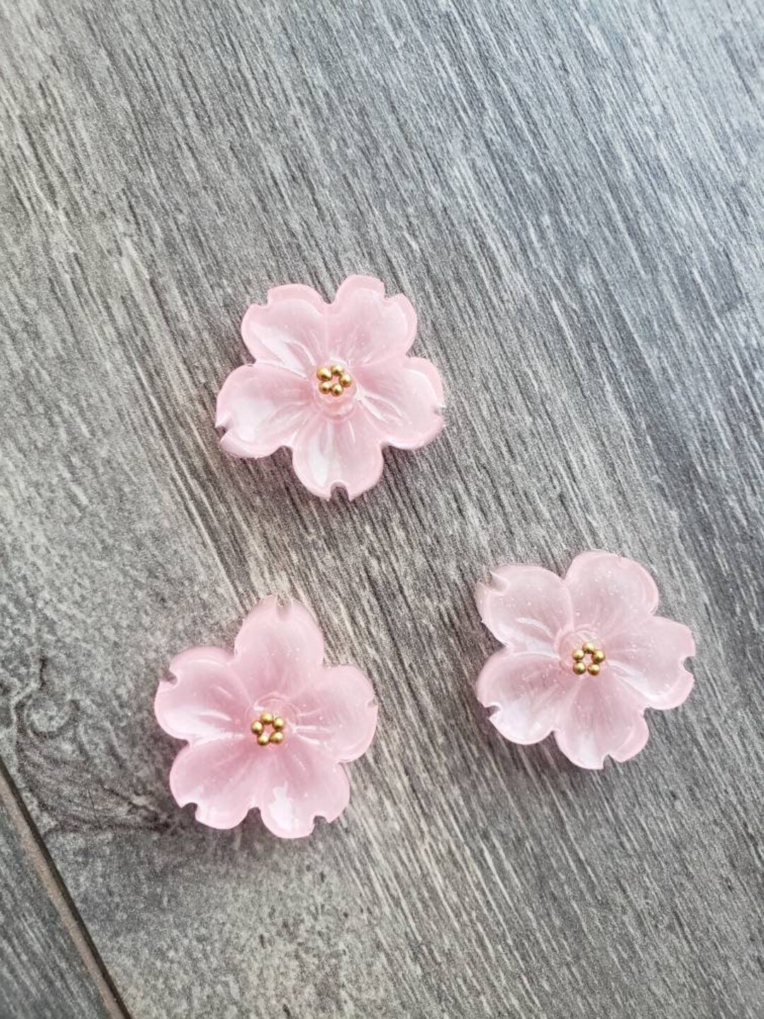 Set of 3 Pink Sakura Flower Magnets Japanese Cherry Blossom Resin ...