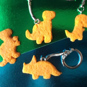 Dino Nugget Keychain Polymer Clay Food Chicken Nugget Dinosaur T-rex ...