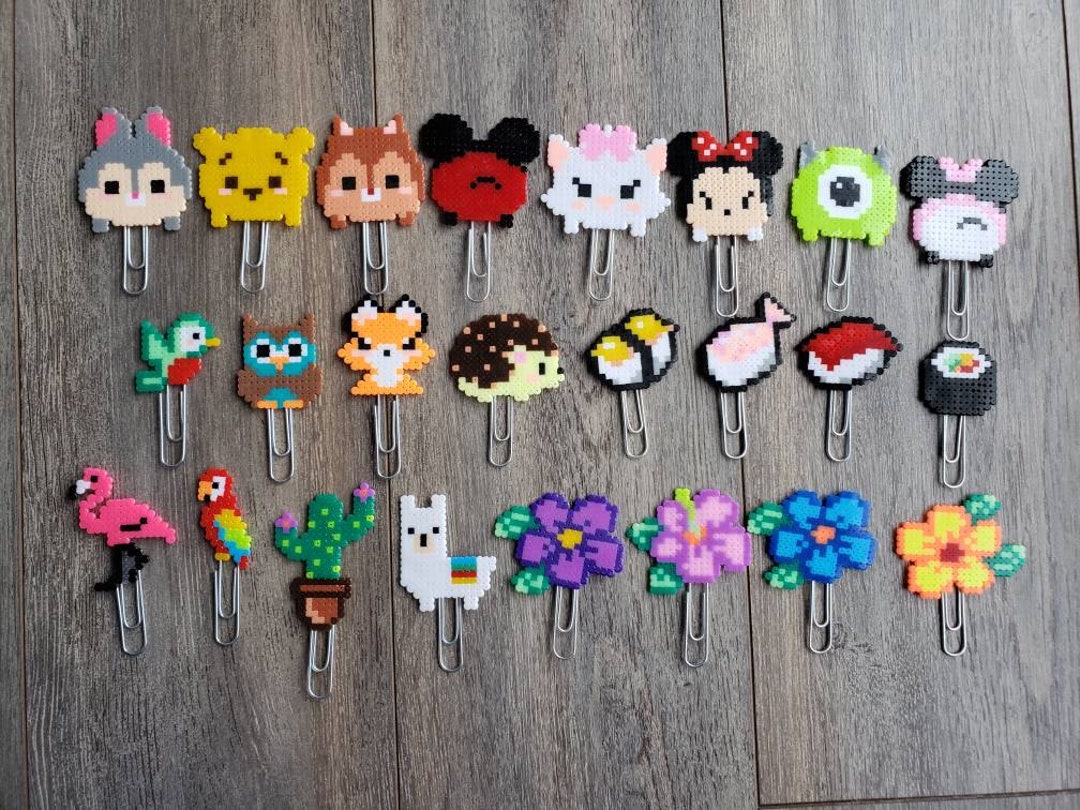 Lots of 4 Bookmark Planner Pixel Art Cactus, Llama, Flowers, Forest ...