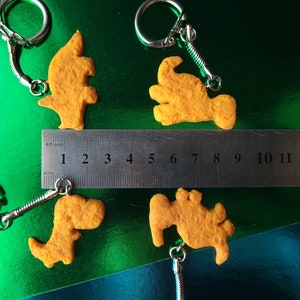 Dino Nugget Keychain Polymer Clay Food Chicken Nugget Dinosaur T-rex ...