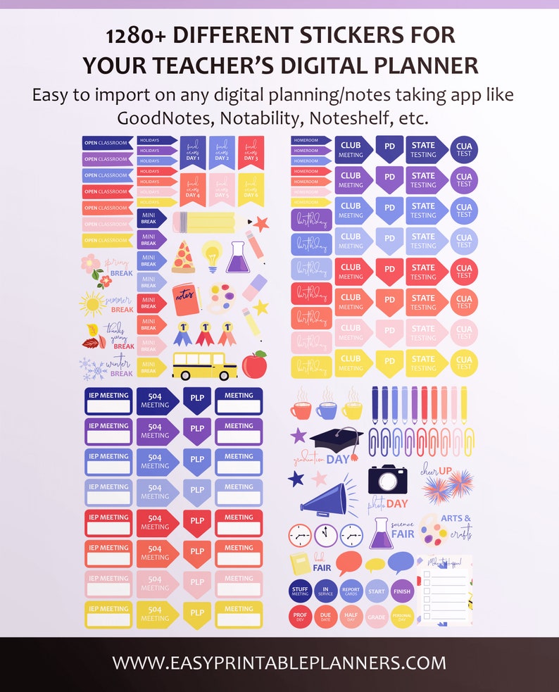 Digital Teacher Planner Stickers at Amanda Rowan blog