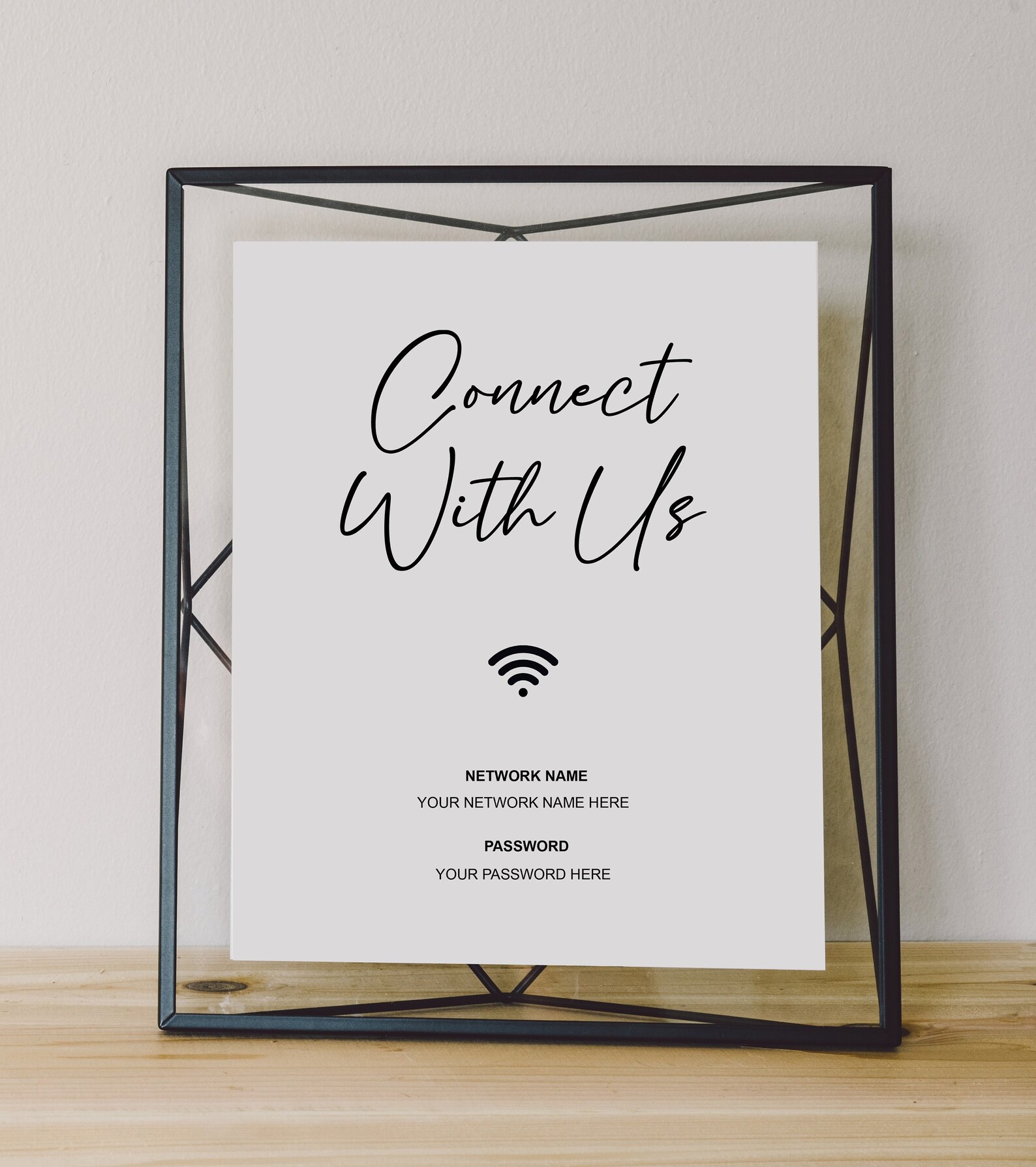 Printable Wifi Network, Password Sign. Editable, Digital Download PDF ...