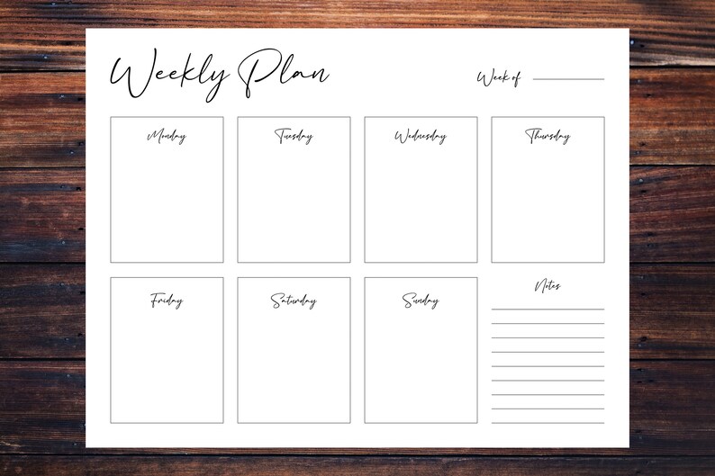 Weekly Planner, Weekly Schedule, Weekly Meal Plan Set, Digital Download ...