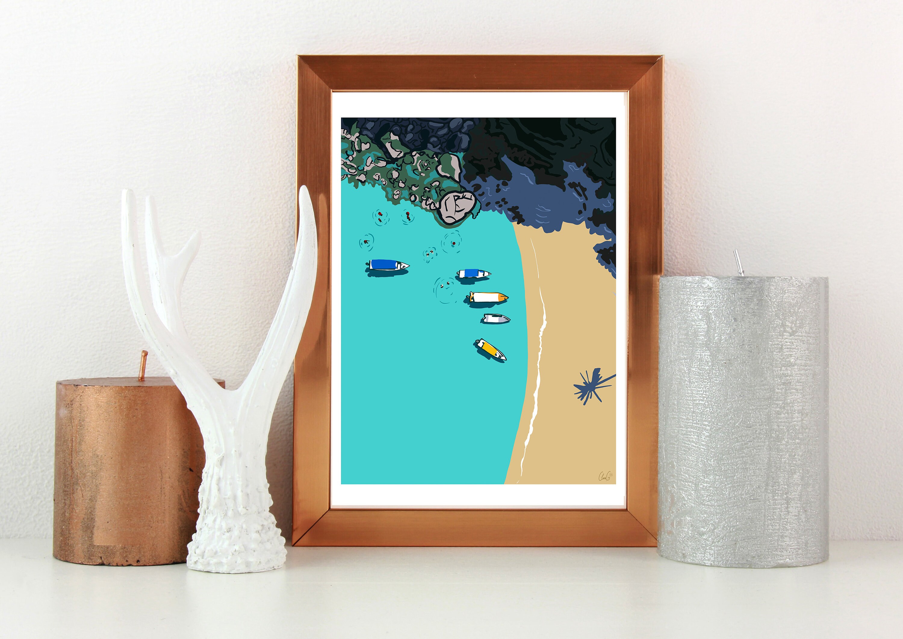 Beach Art Printmodern Original Artwork Digital Download - Etsy