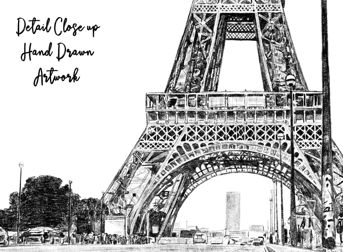 Paris Art Print, Hand Drawn Original Art, Digital Download, Printable ...