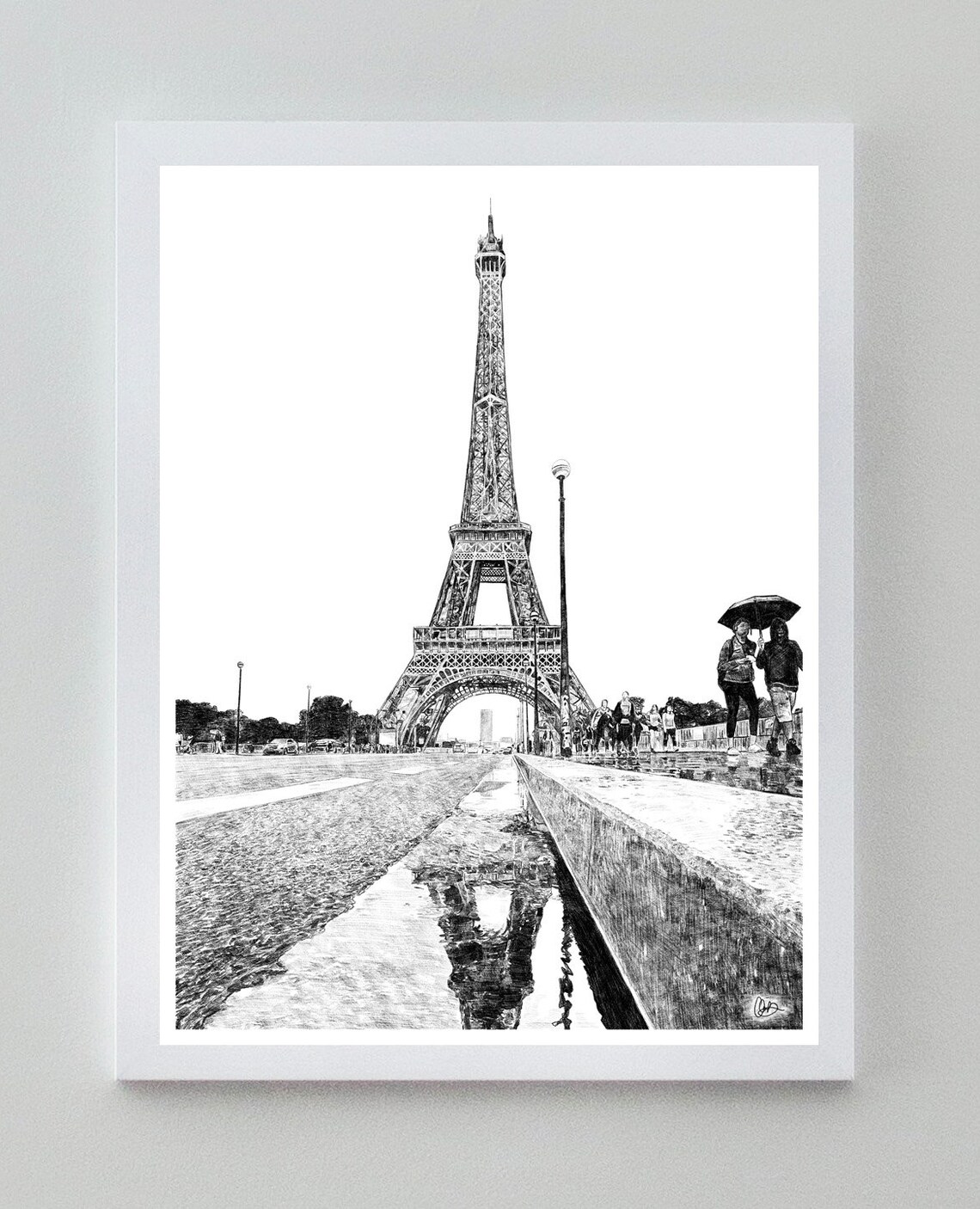 Paris Art Print, Hand Drawn Original Art, Digital Download, Printable ...