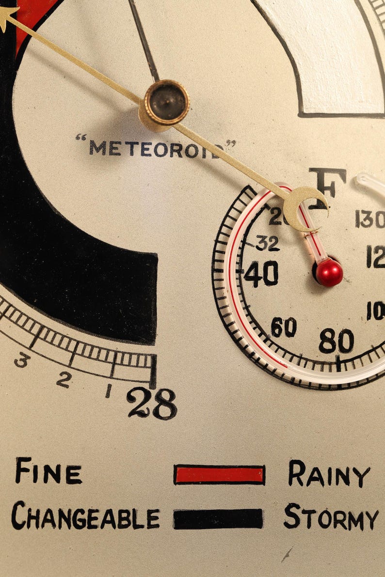 Very Unusual Art Deco Aneroid Wall "meteoroid" Barometer by Lufft C1935 ...