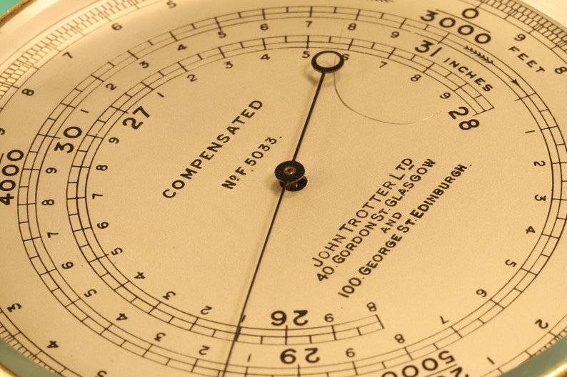 Antique Double Rotation Pocket Altimeter Barometer by Short & Mason No ...
