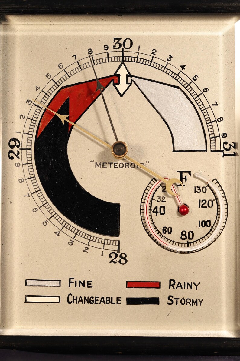 Very Unusual Art Deco Aneroid Wall "meteoroid" Barometer by Lufft C1935 ...