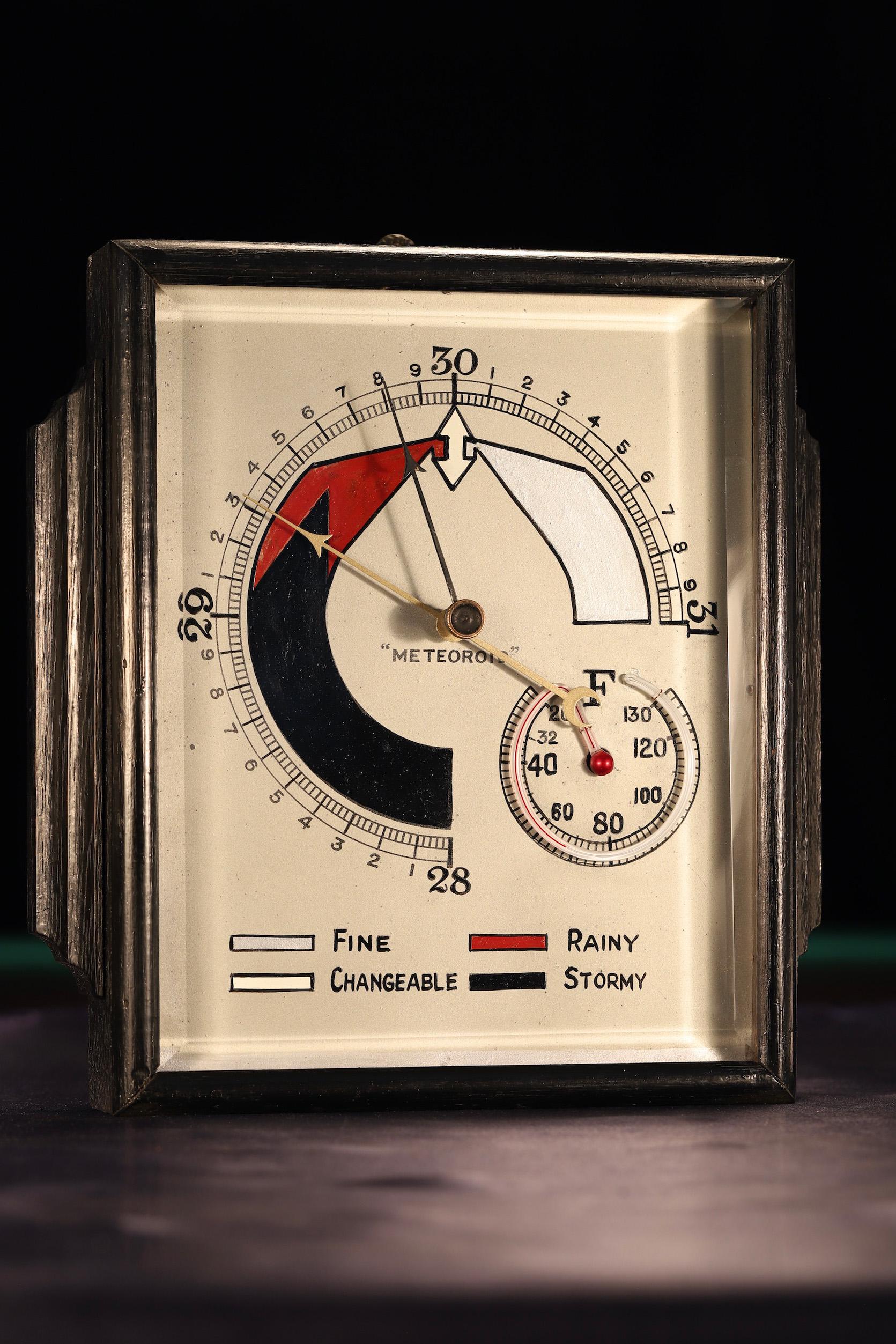 Very Unusual Art Deco Aneroid Wall "meteoroid" Barometer by Lufft C1935 ...