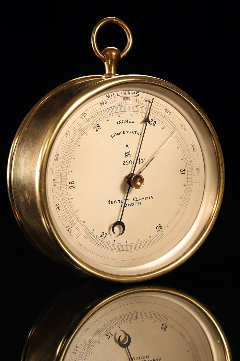 Negretti & Zambra Met Office Issue Barometer With Brass Forecaster ...