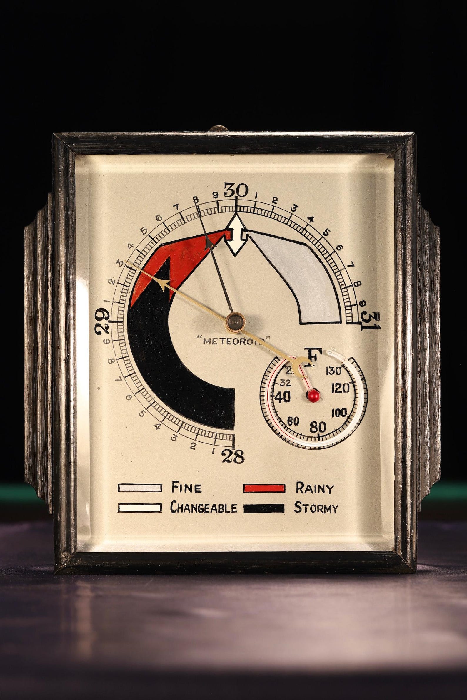 Very Unusual Art Deco Aneroid Wall "meteoroid" Barometer by Lufft C1935 ...