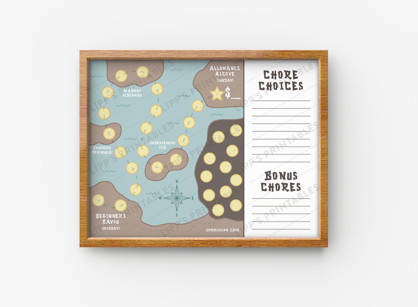 Allowance and Chore Chart Tracker Nautical Board Game color - Etsy