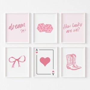 Pink Cowgirl Prints, Pink Cowgirl Wall Art, Bundle of 6, Cowgirl Wall ...