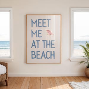 Meet Me at the Beach Print, East Coast Prints, Coastal Prints, Coastal ...