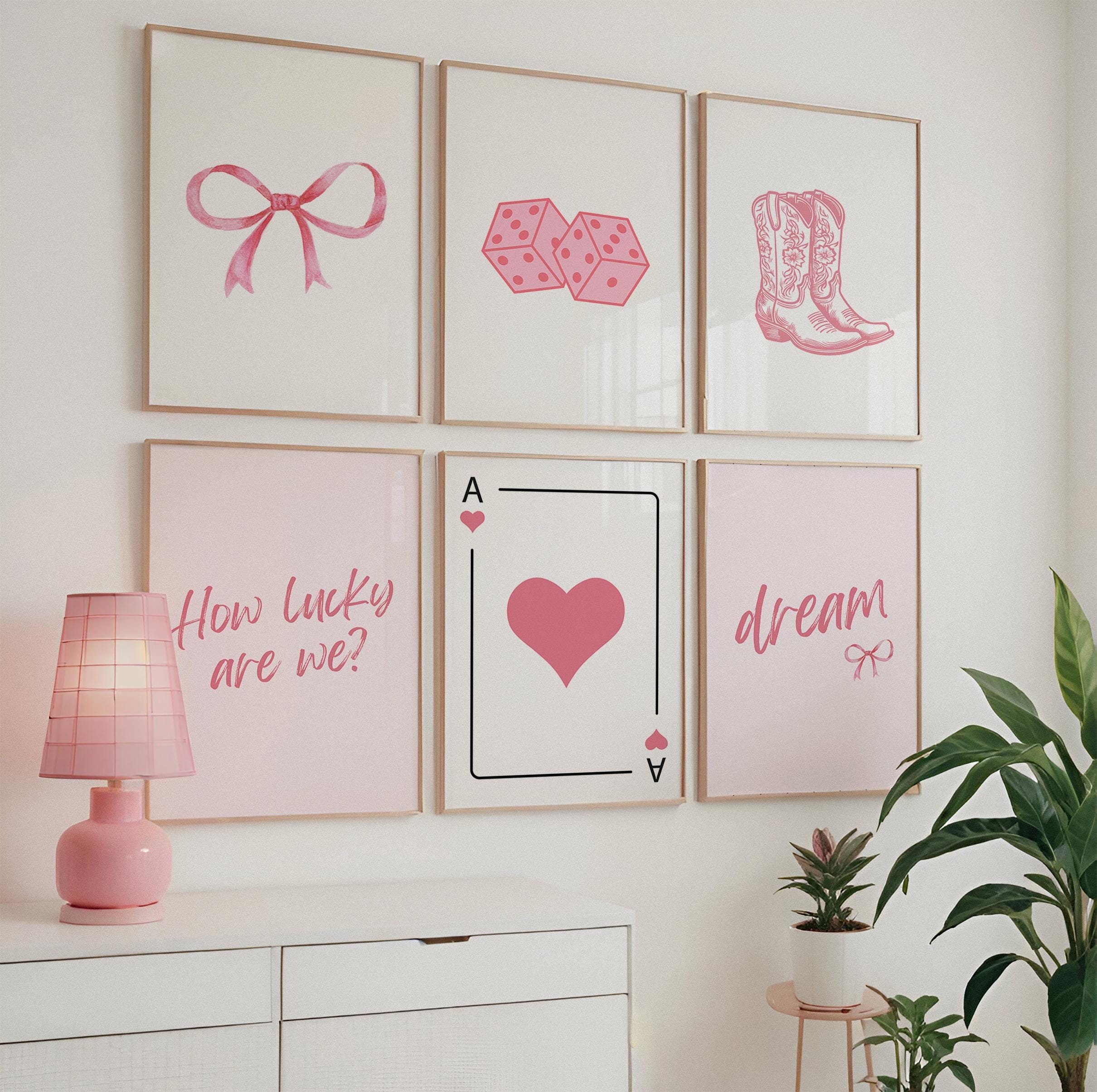 Pink Cowgirl Prints, Pink Cowgirl Wall Art, Bundle of 6, Cowgirl Wall ...