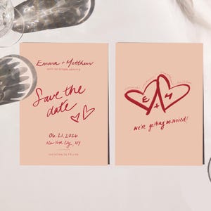Hand-lettered Wedding Invitation Suite, Customizable RSVP (digital ...