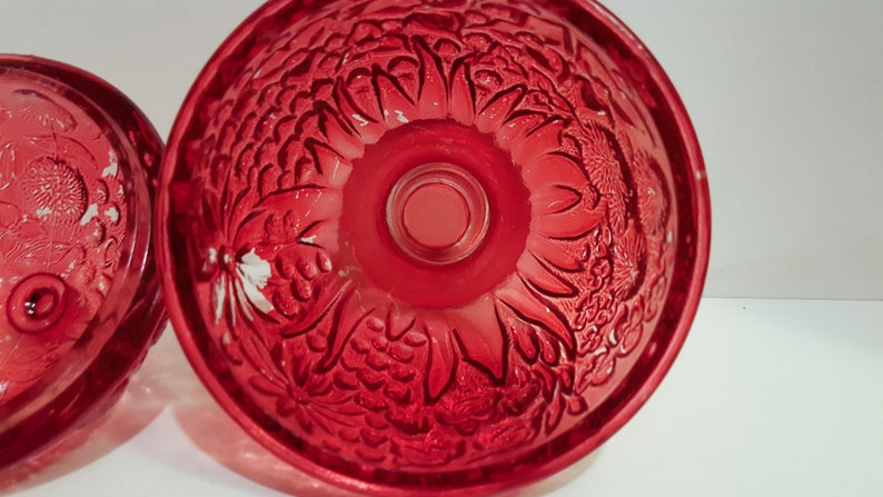 Collectibles Collectible Glass Avon Raspberry Trinket Dish With Lid Art ...