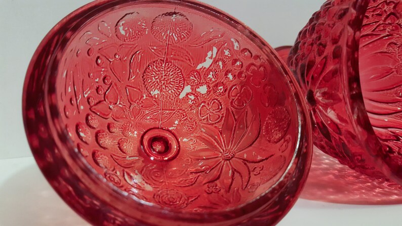 Collectibles Collectible Glass Avon Raspberry Trinket Dish With Lid Art ...