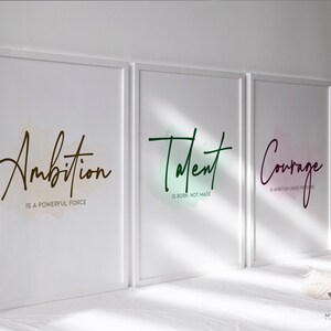 Motivational Workplace Wall Art, Set of 9 Success Quotes, Colorful ...