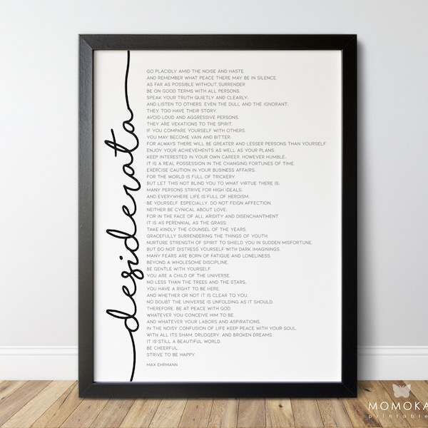 Desiderata Poster - Etsy