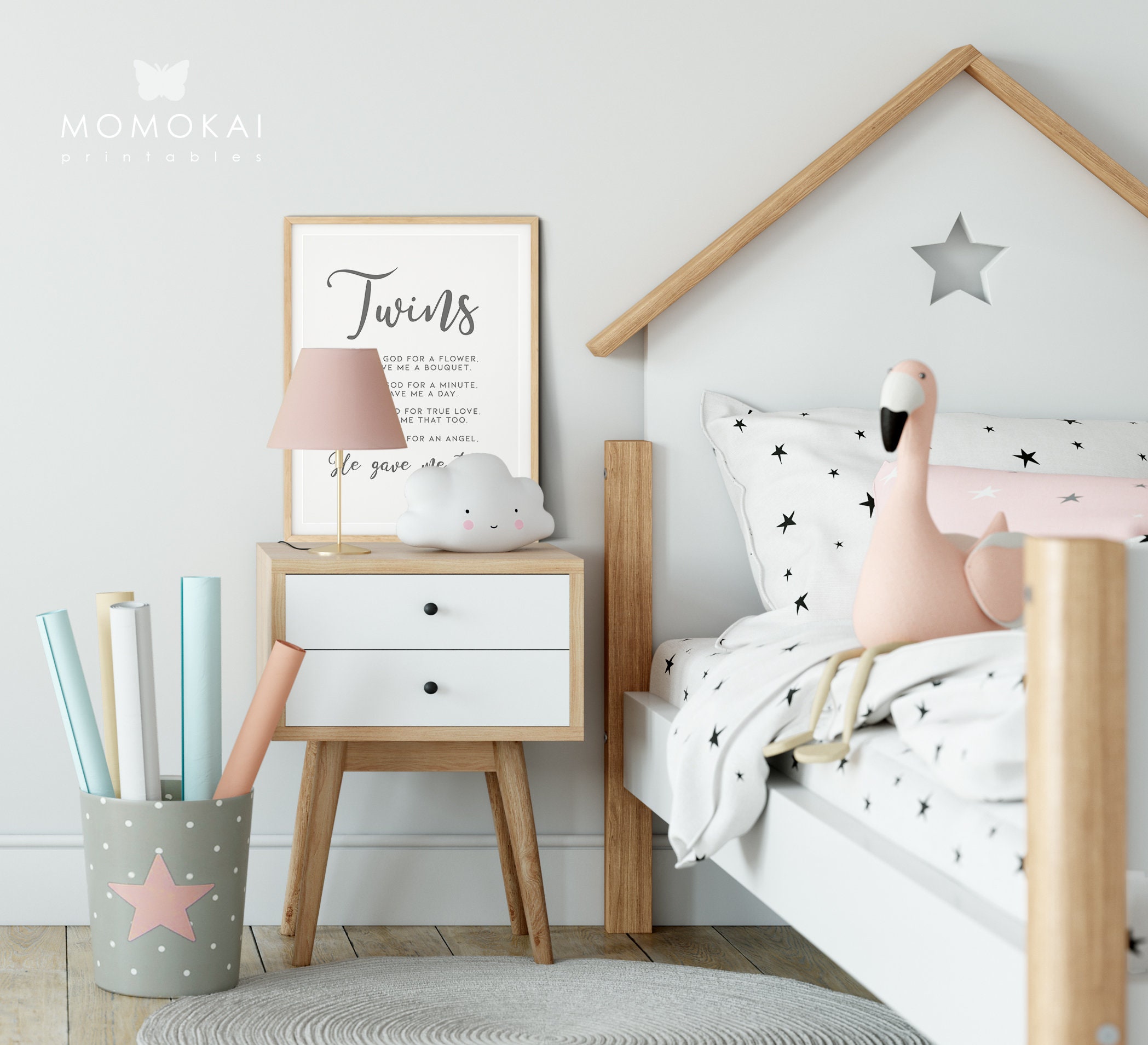 Twin Girl Boy Poem Print Twin Nursery Wall Art /01 - Etsy
