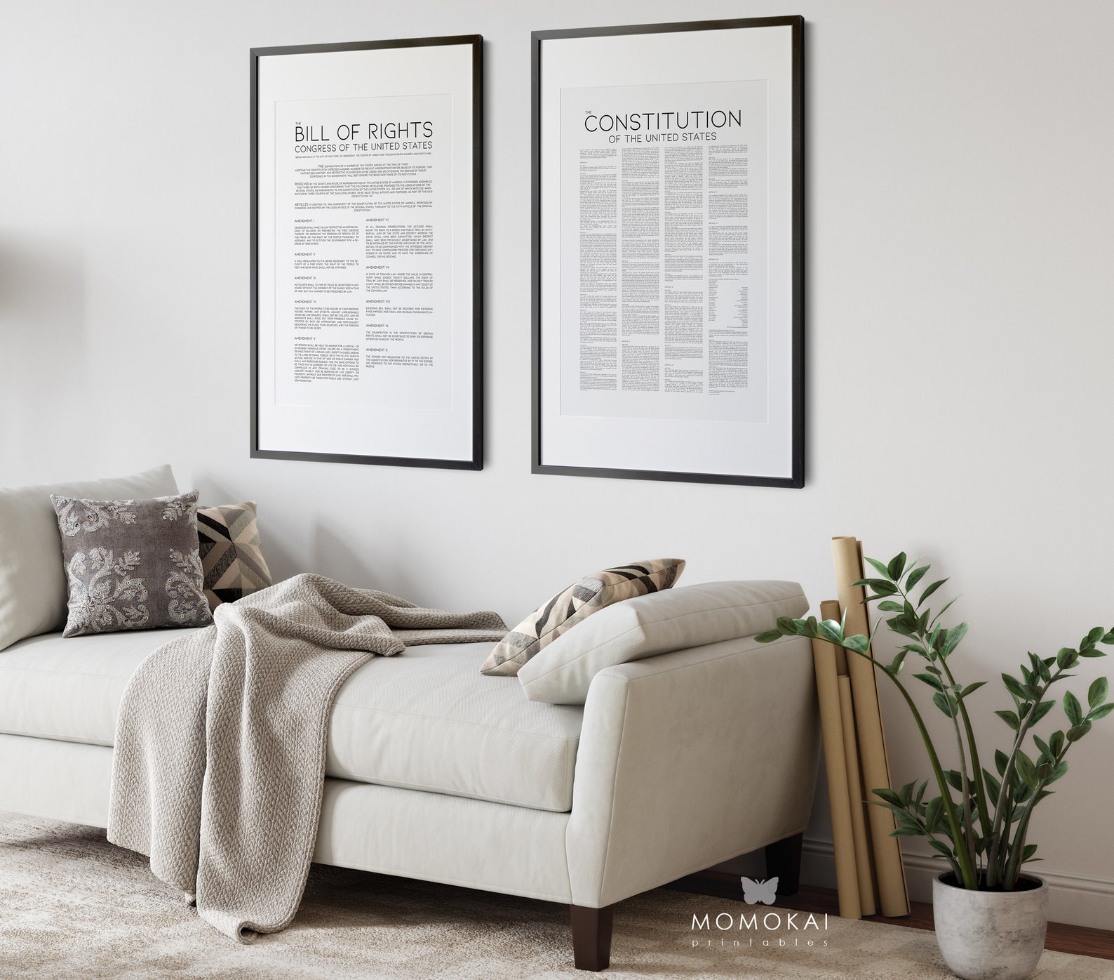 US Constitution Bill of Rights Set of Two Prints Patriotic - Etsy