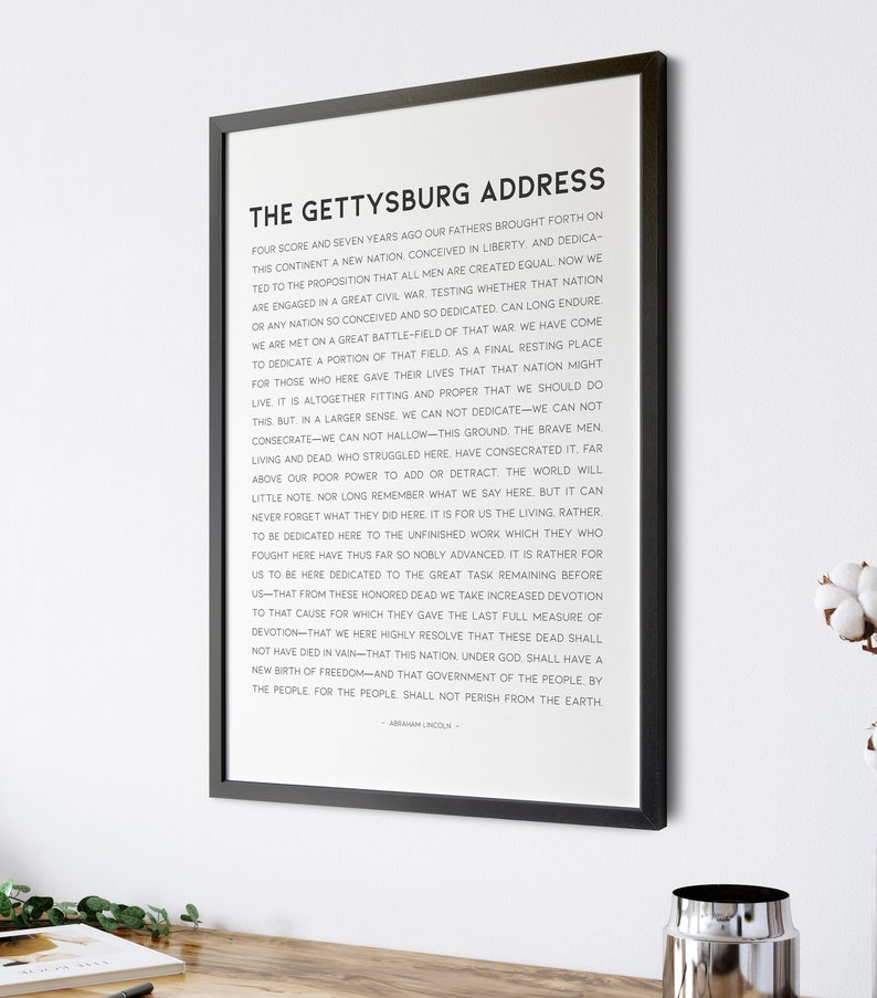 The Gettysburg Address Print Gettysburg Address Patriotic - Etsy